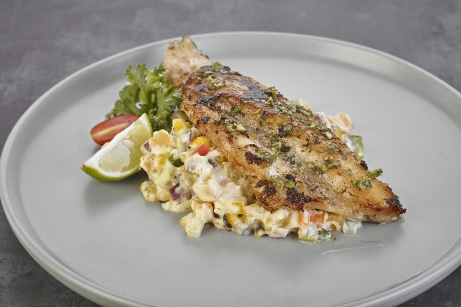 Ocean Delight Seafood | Pimento Crusted Butterfish on Sweet Potato Fondue